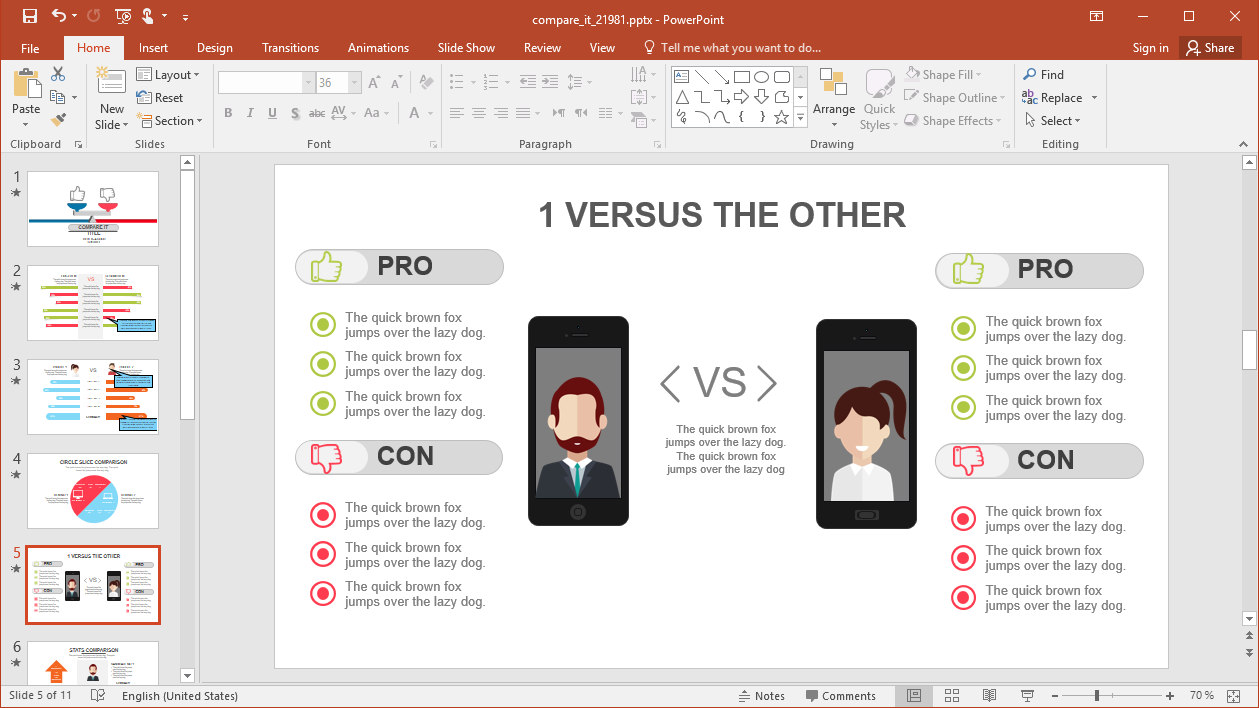 Animated Comparison PowerPoint Template
