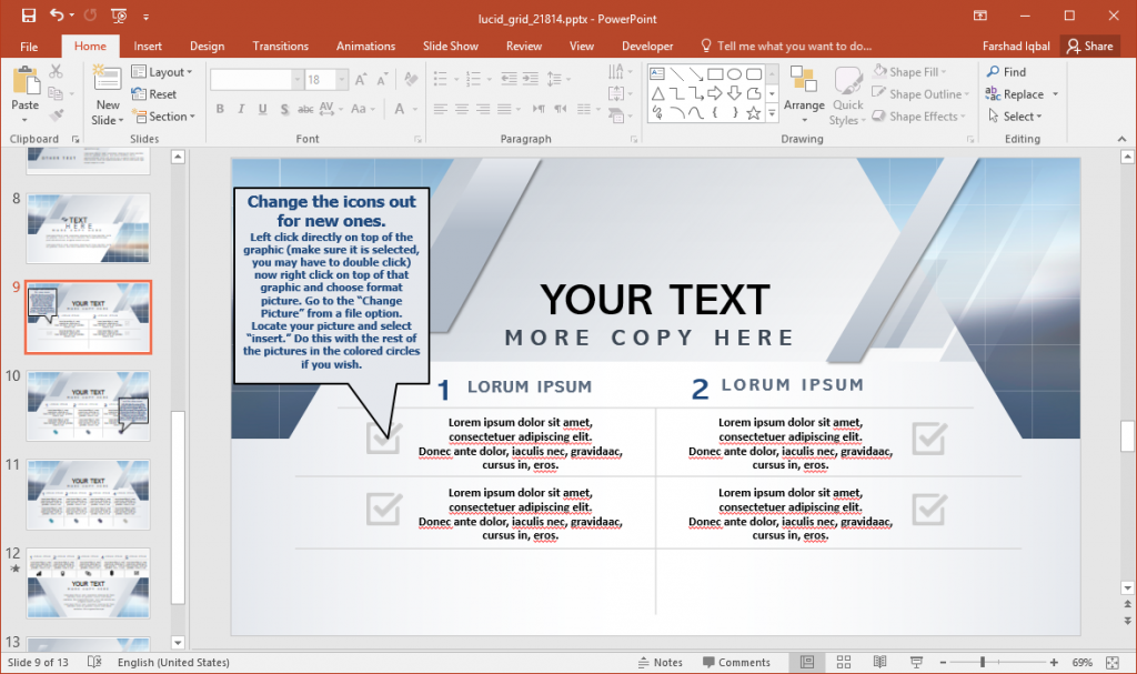 Animated Lucid Grid PowerPoint Template