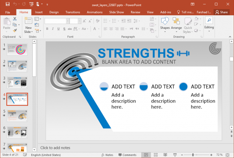 SWOT Interactive PowerPoint Diagram Template
