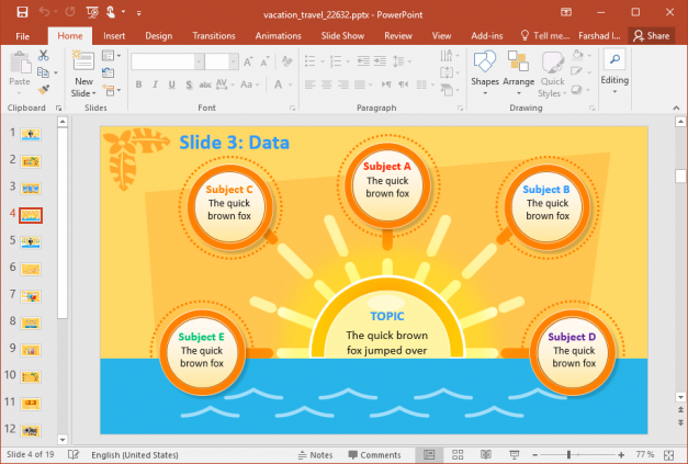 Animated Vacation & Travel PowerPoint Template