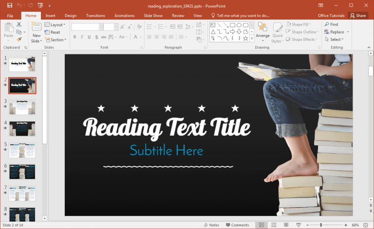 Animated Reading Exploration Powerpoint Template