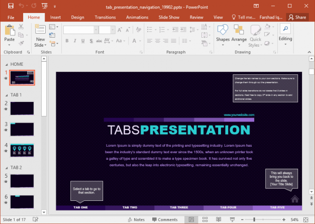 Animated Tabbed Powerpoint Template