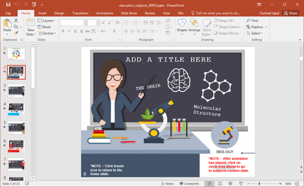 Educational Subjects PowerPoint Template