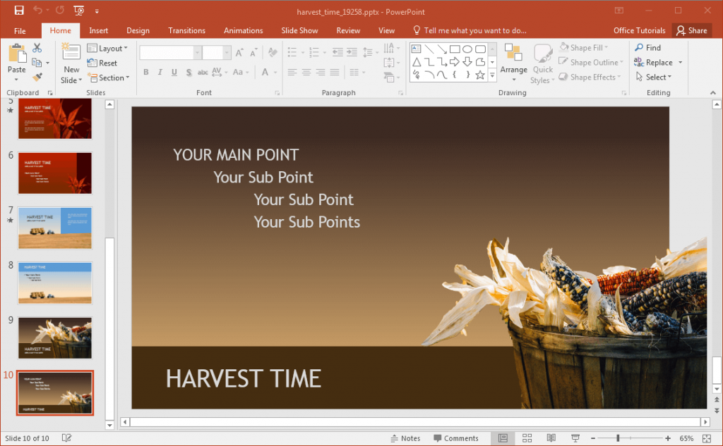 Animated Harvest Time PowerPoint Template