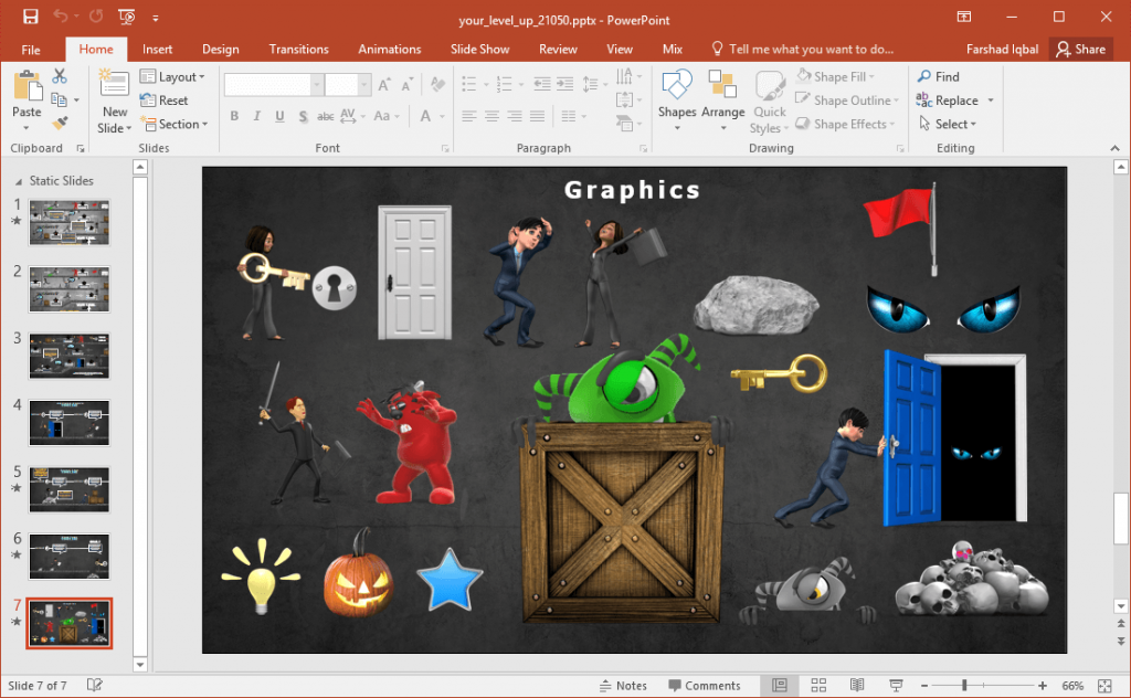 Animated Scary Video Game Halloween PowerPoint Template