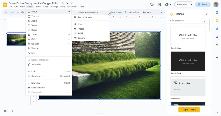 How to Make a Picture Transparent in Google Slides