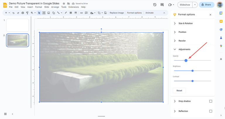 How to Make a Picture Transparent in Google Slides