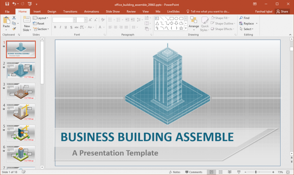 Office Building Construction PowerPoint Template