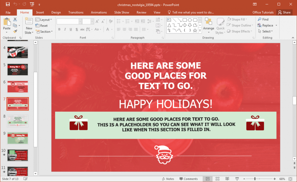 Animated Nostalgic Christmas PowerPoint Template