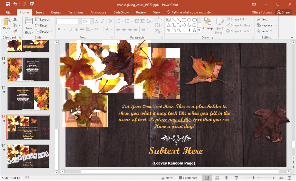 Animated Thanksgiving Cards PowerPoint Template